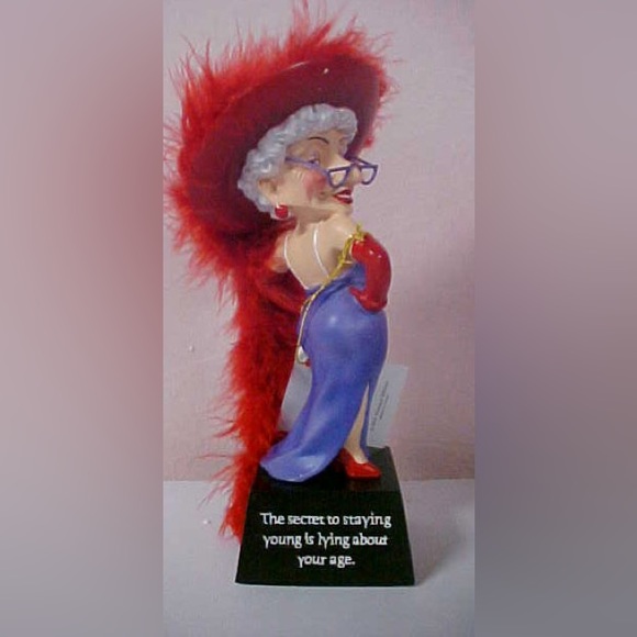 Westland | Accents | Nib Old Biddys Old Woman Red Hat Boa Purple Dress ...